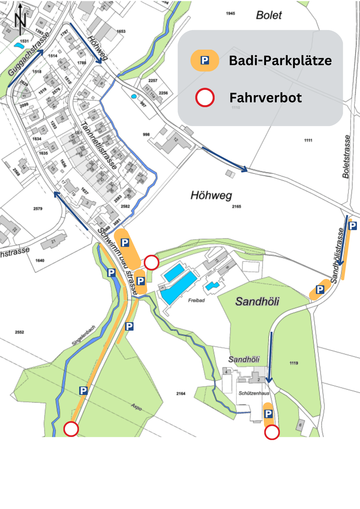 Badi Sandhöli. Anfahrt